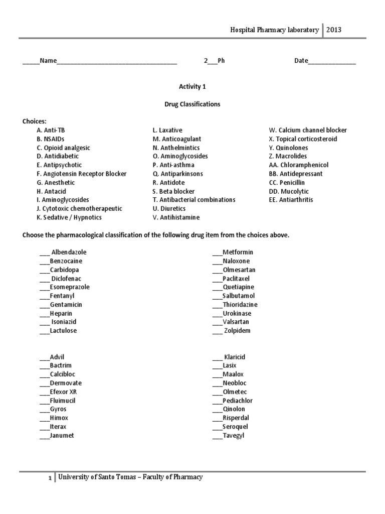 Phar 5 Lab Activity 1 (Reviewer) | PDF | Antipsychotic | Olanzapine