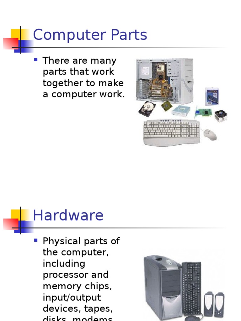 Computer Parts: There Are Many Parts That Work Together To Make A ...