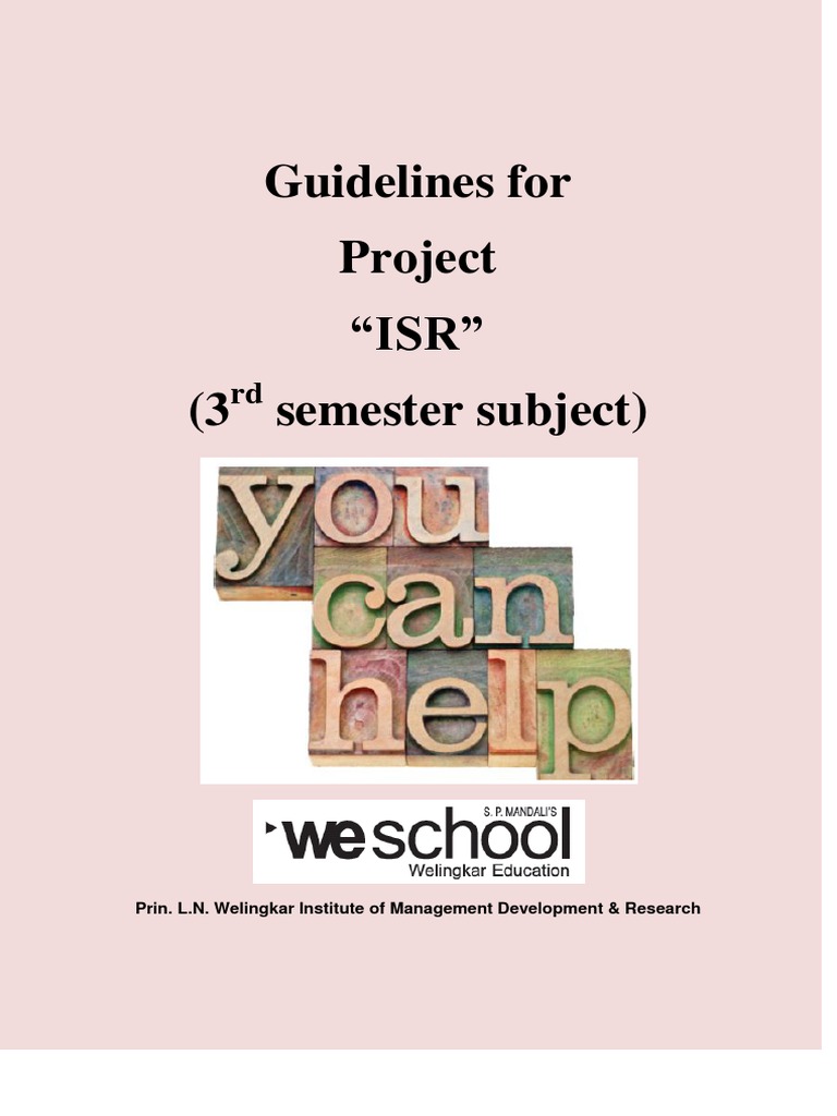 Guidelines for ISR Project Report and Video | PDF | Non Governmental ...