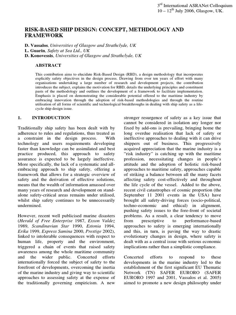 Risk-Based Ship Design: Concept, Methdology and Framework | PDF | Risk ...