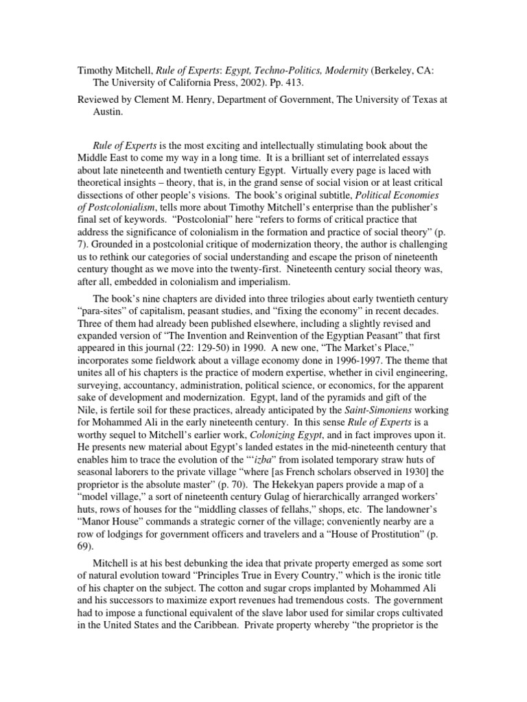 Review On Colonising Egypt | PDF | Postcolonialism | Science