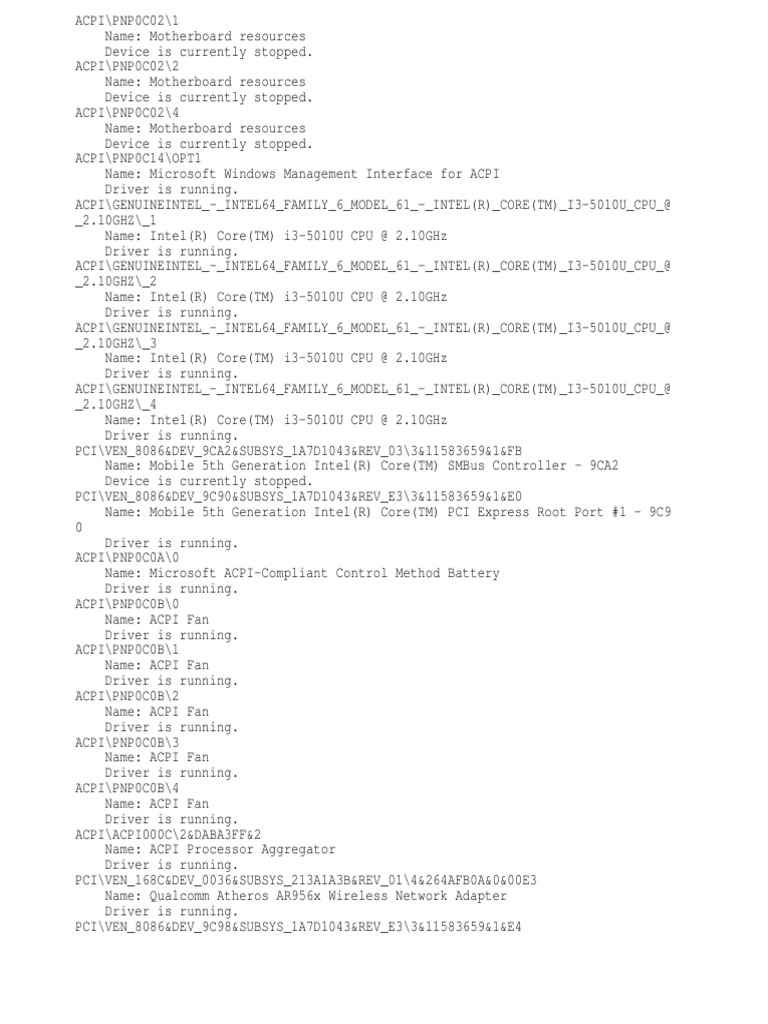 Dev List | PDF | Device Driver | Usb