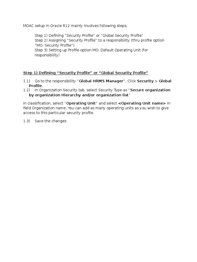 Step 1) Defining "Security Profile" or "Global Security Profile" | PDF