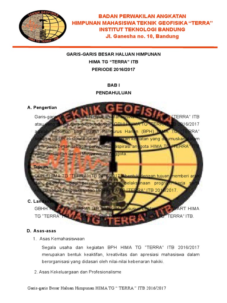 Pedoman HIMA TG "TERRA" ITB 2016/2017 | PDF | Seni