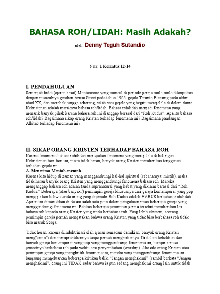 Bahasa Roh | PDF