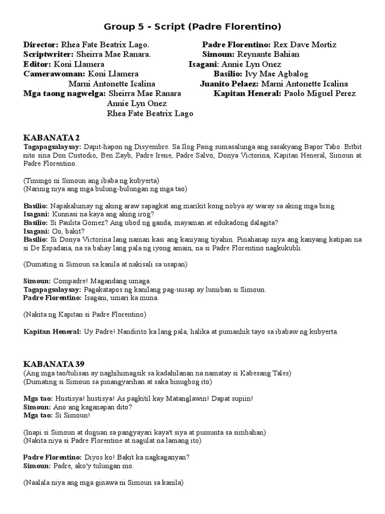 El Filibusterismo Final Script | PDF