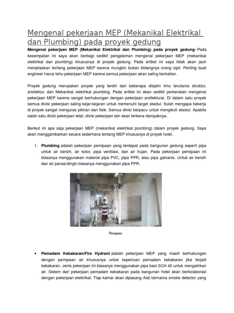 Mengenal Pekerjaan MEP | PDF
