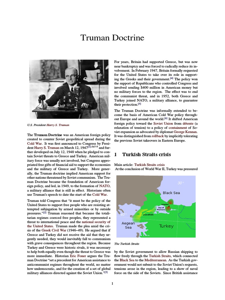 Truman Doctrine | PDF | Global Politics | Foreign Policy