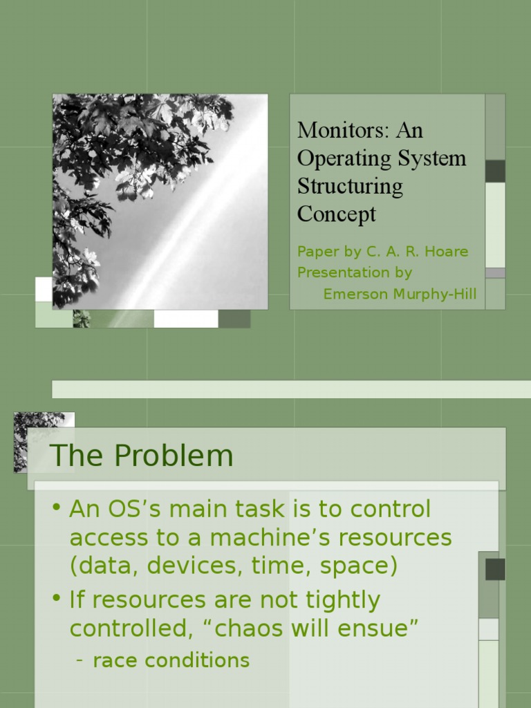 Monitors An Operating System Structuring Concept Paper By C A R 4176