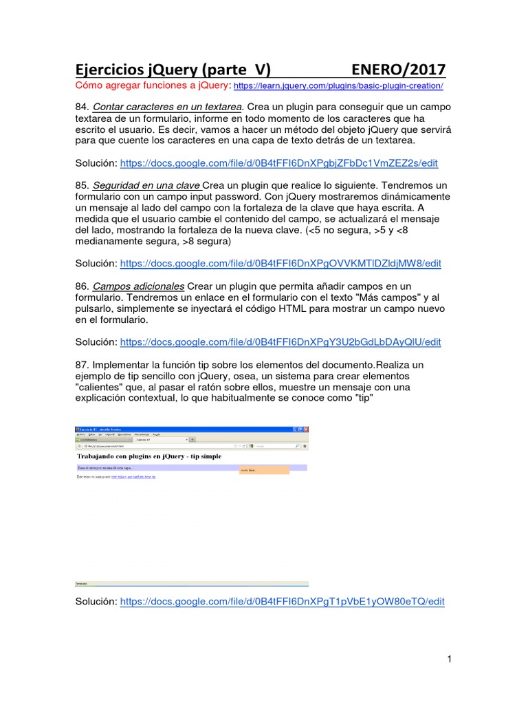 05 - Ejercicios Jquery | PDF | J Query | HTML
