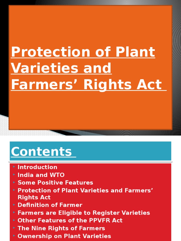 Protection of Plant Varieties and Farmers' Rights Act | PDF ...
