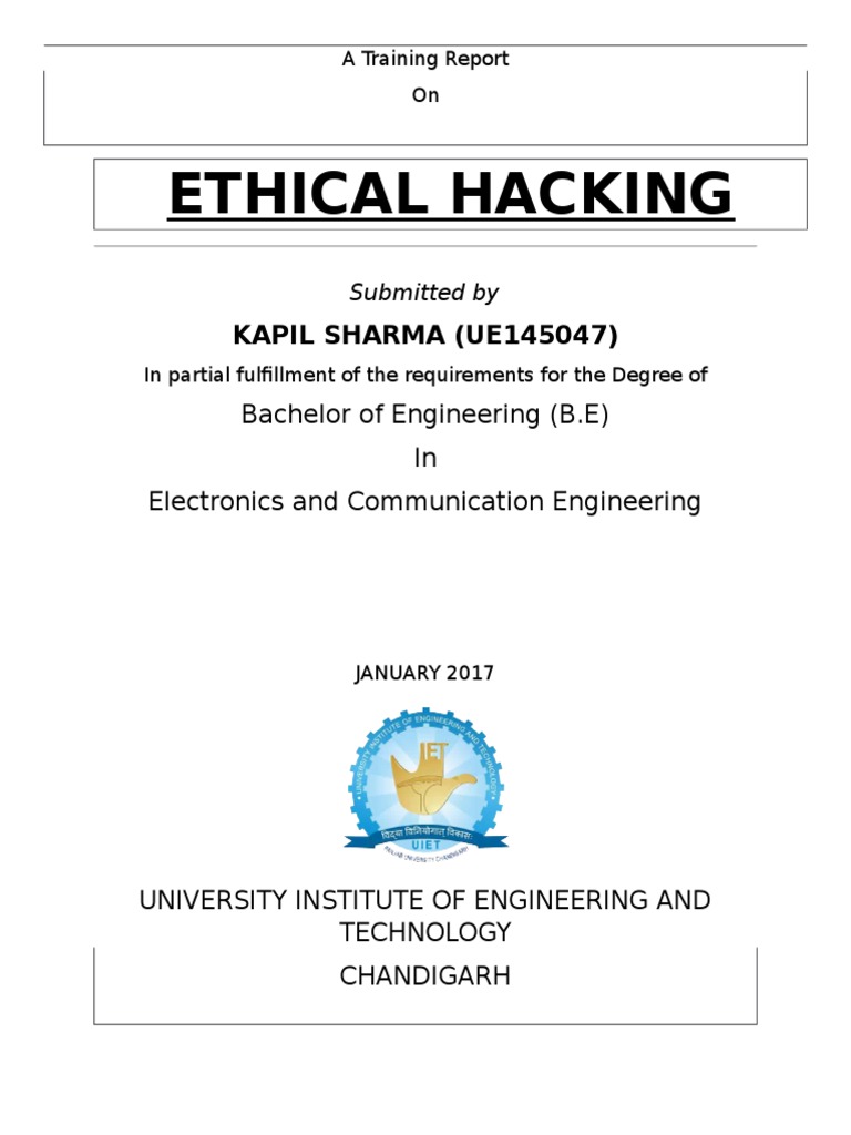 An Exploration into Ethical Hacking: A Training Report on the ...