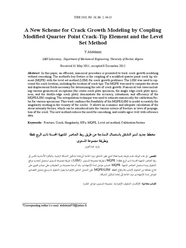 A Numerical Scheme Coupling a Modified Quarter-Point Crack Tip Element ...