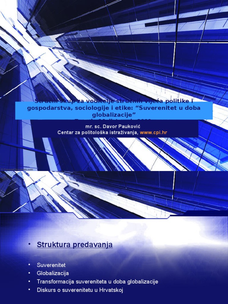 D Paukovic-Suverenitet Globalizacija | PDF