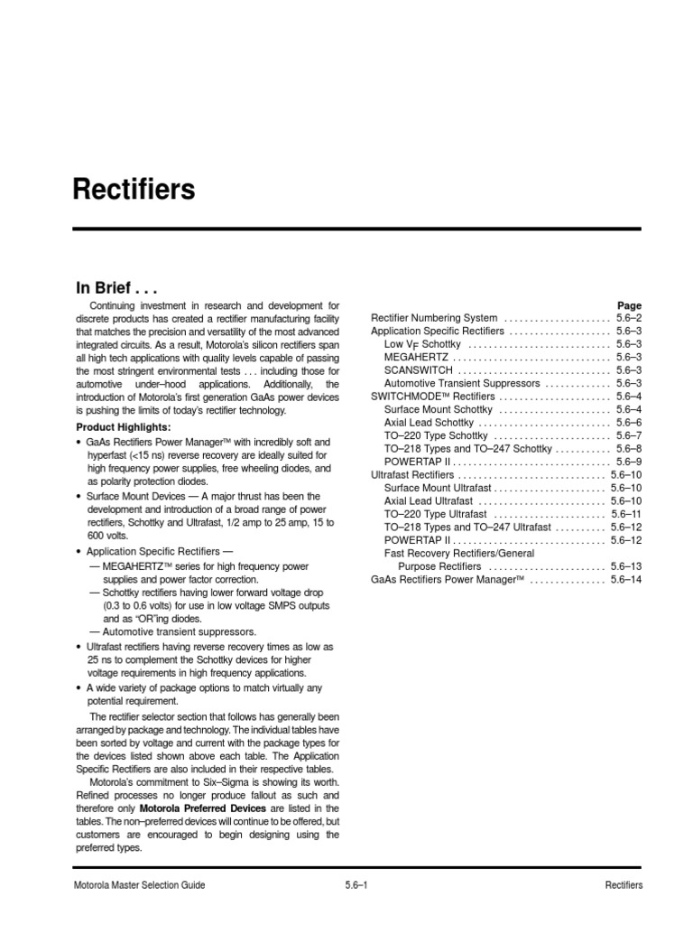 Diode Motorola | PDF | Rectifier | Diode