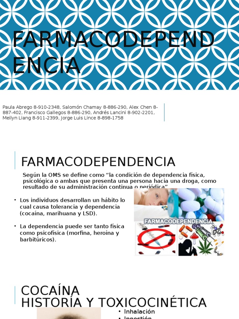 Definición de Farmacodependencia según OMS | PDF | Heroína | Cannabis (Droga)