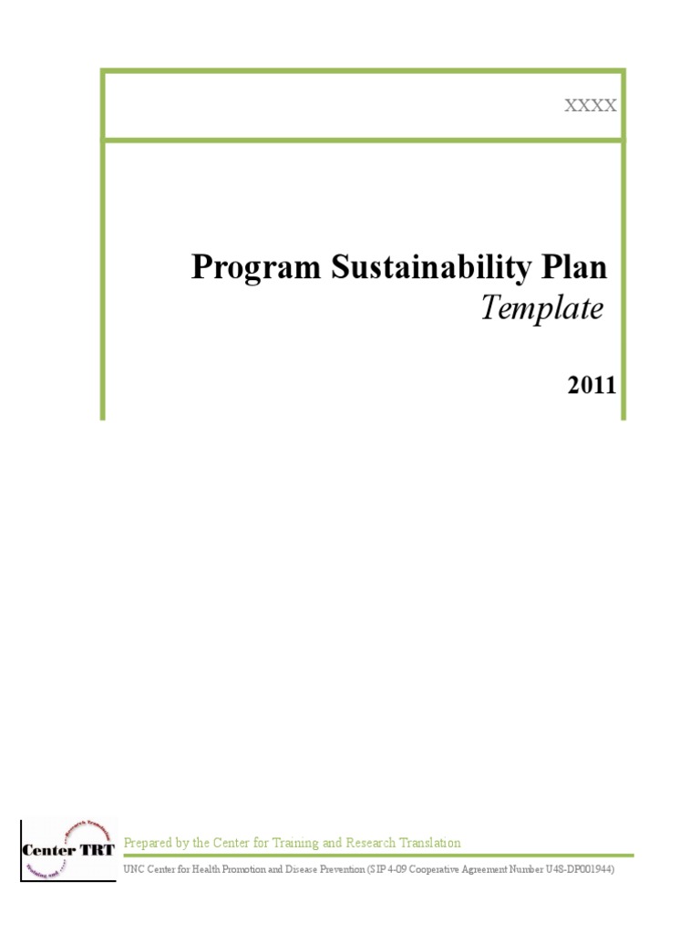 Susttainability Plan Template - CTRT | PDF | Sustainability | Cognition