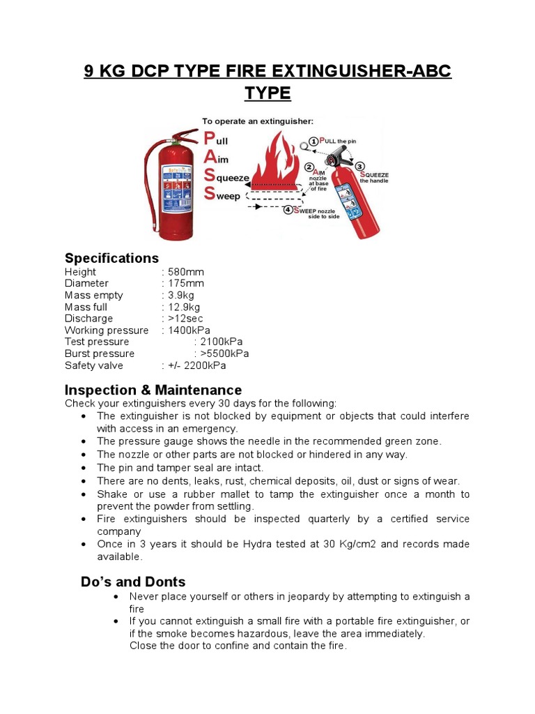 9 KG DCP ABC Type Fire Extinguisher | PDF