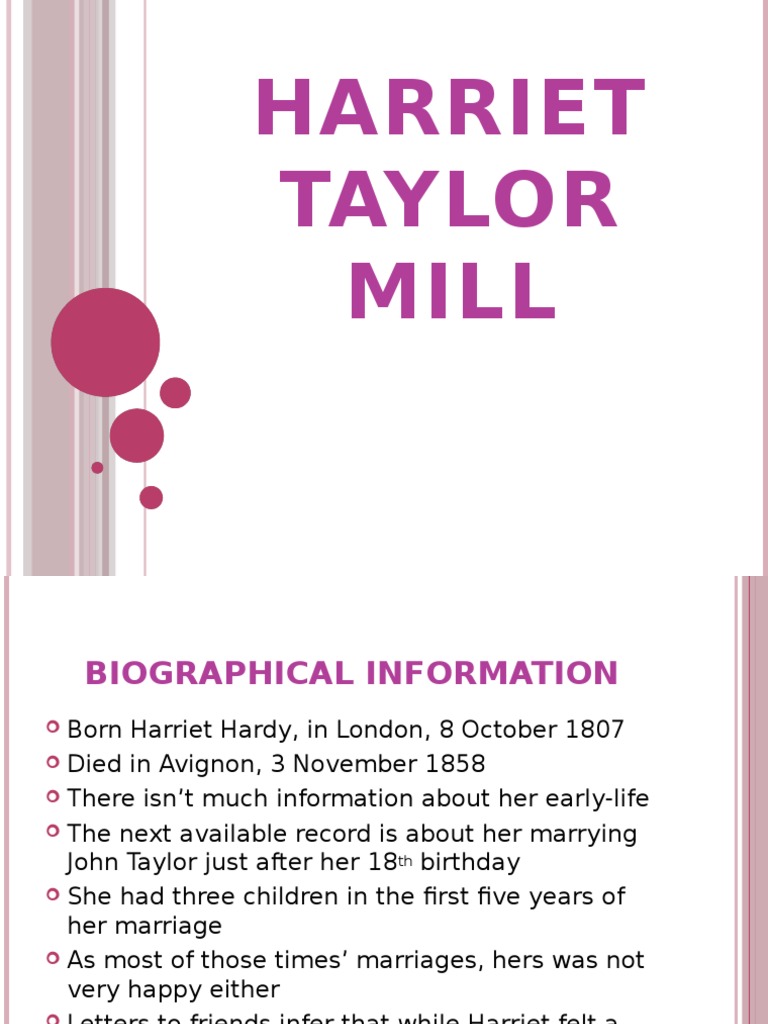 Harriet Taylor Mill | PDF | John Stuart Mill | Social Institutions