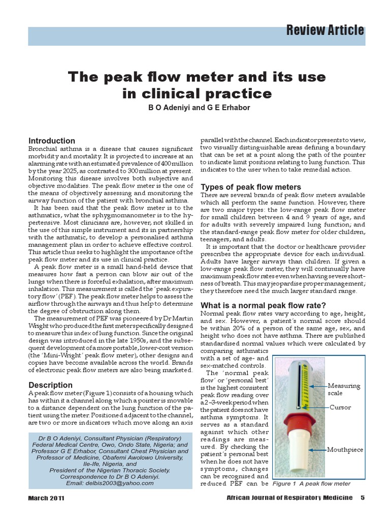 Peak Flow Meter | PDF | Asthma | Medicine