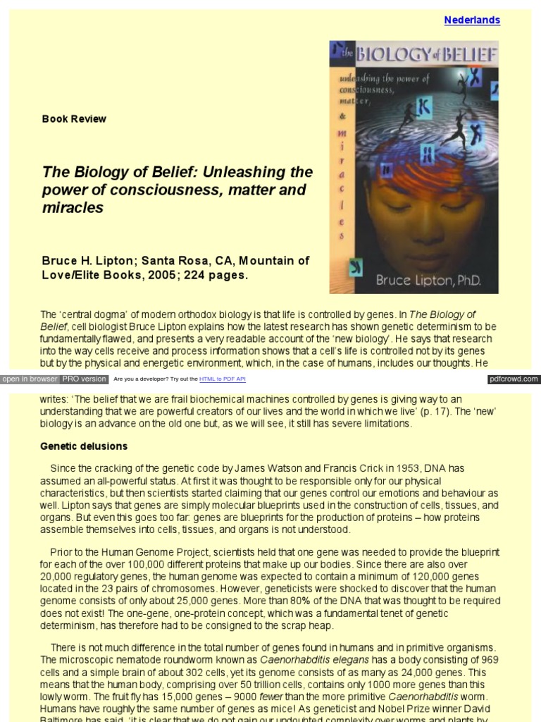The Biology of Belief | Download Free PDF | Gene | Placebo