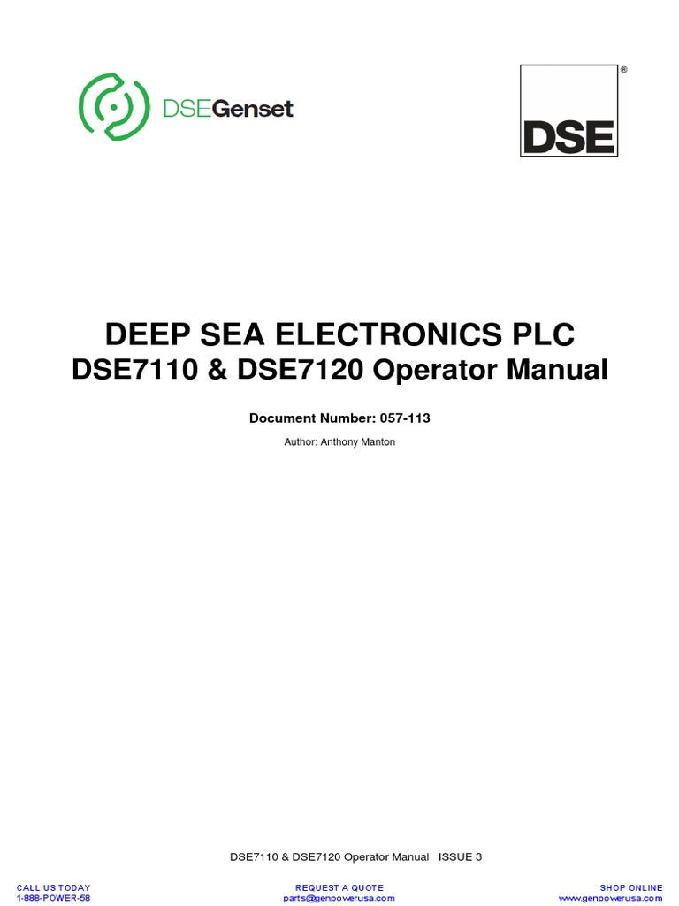 Deep Sea 7110 Manual | PDF | Relay | Mains Electricity
