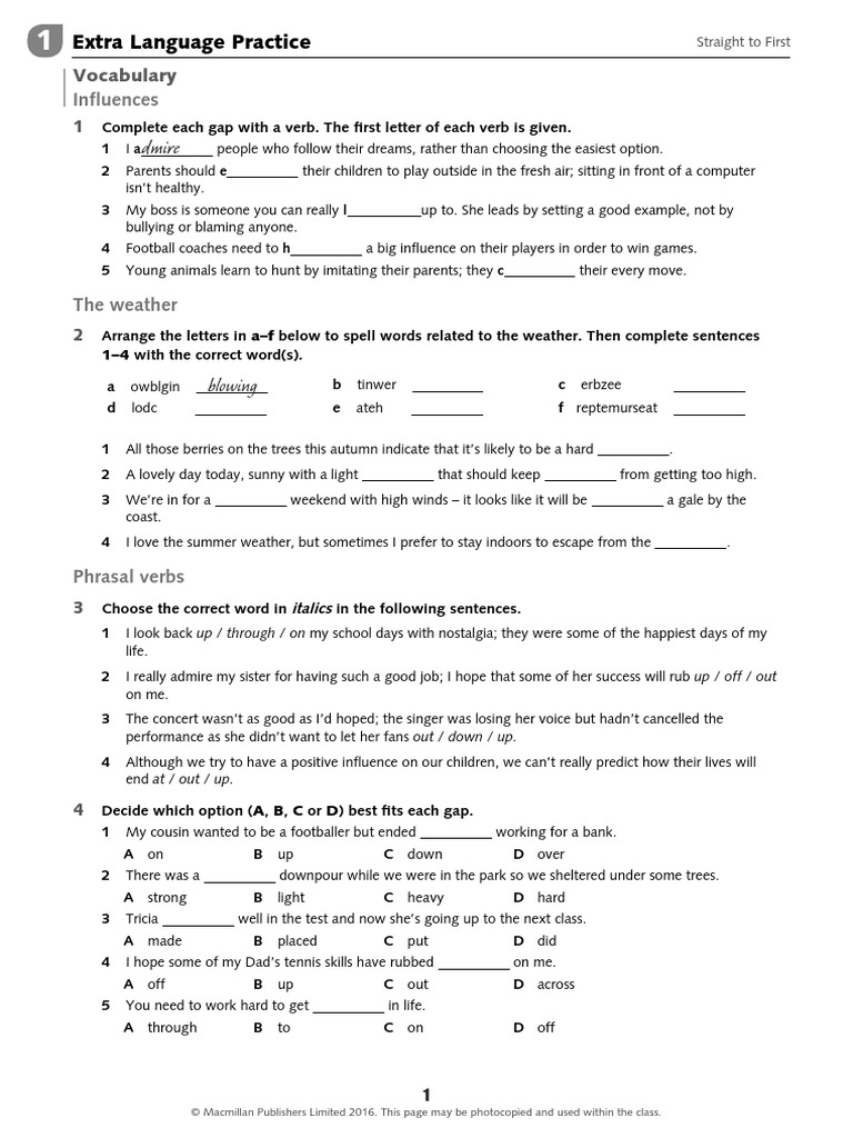 Language Practice Worksheet Unit 1 | Languages