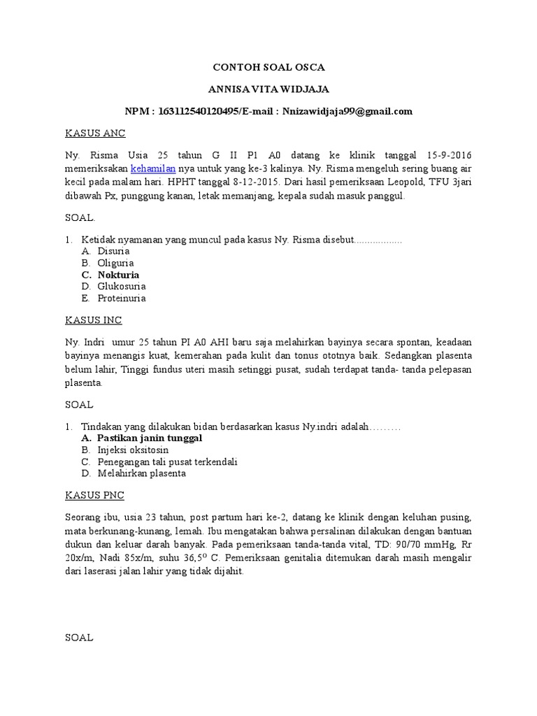 Contoh Soal Osca | PDF