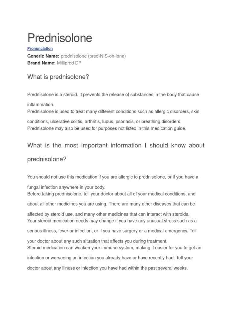 What Is Prednisolone? | PDF | Adverse Effect | Tablet (Pharmacy)