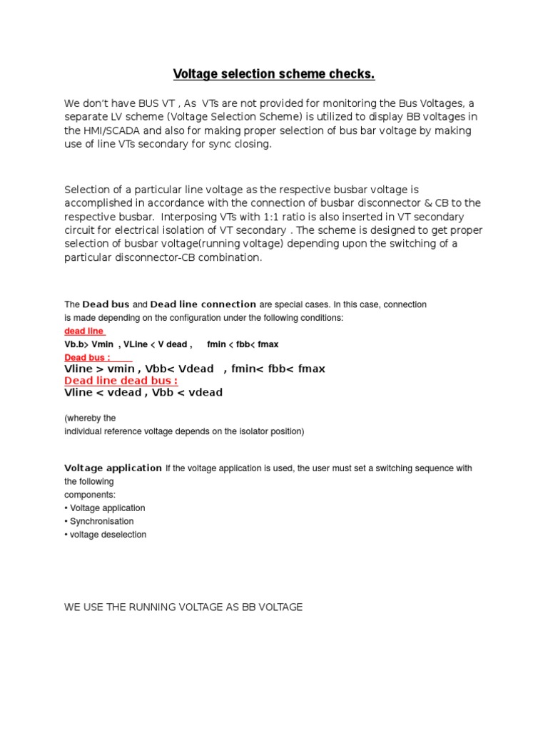 Voltage Selection Scheme Checks | PDF