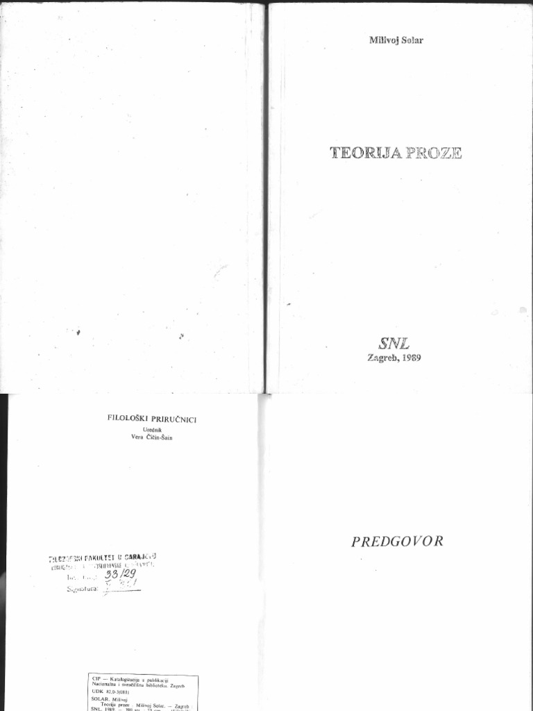 Milivoj Solar - Teorija Proze | PDF