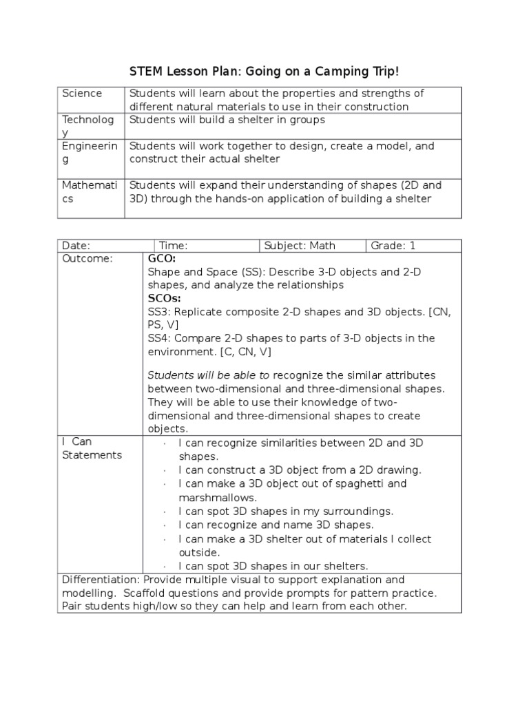 Stem Lesson Plan | PDF