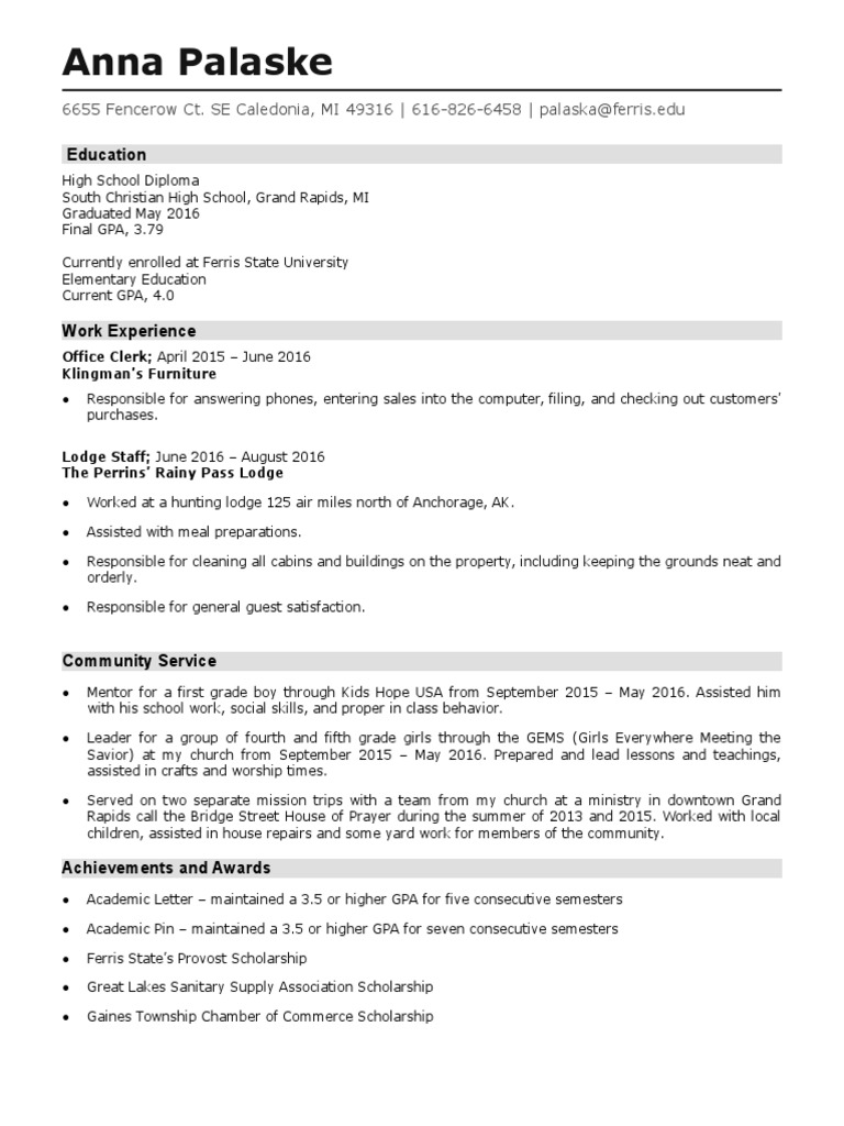 Anna Palaske Resume | PDF | Wellness