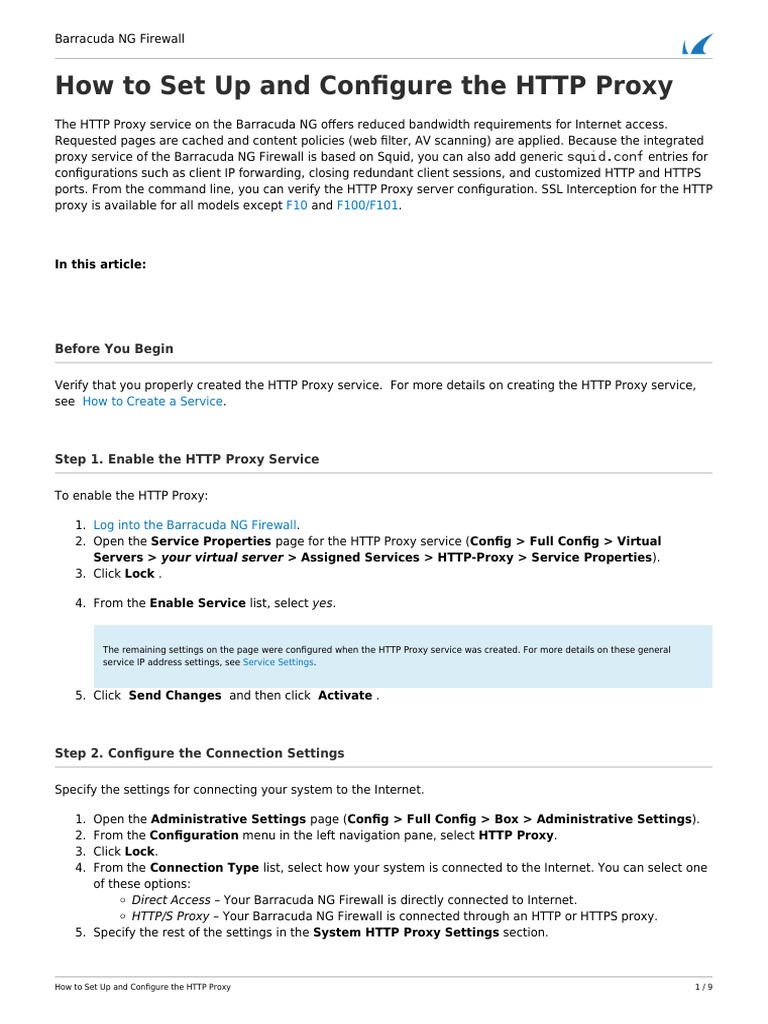 How To Set Up And Configure The Proxy Pdf Proxy Server Hypertext Transfer Protocol 7133