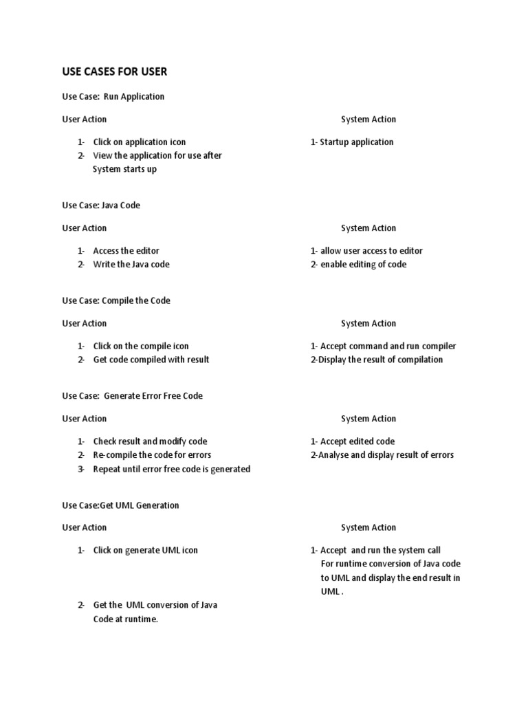 Use Cases | PDF | Source Code | Java (Programming Language)