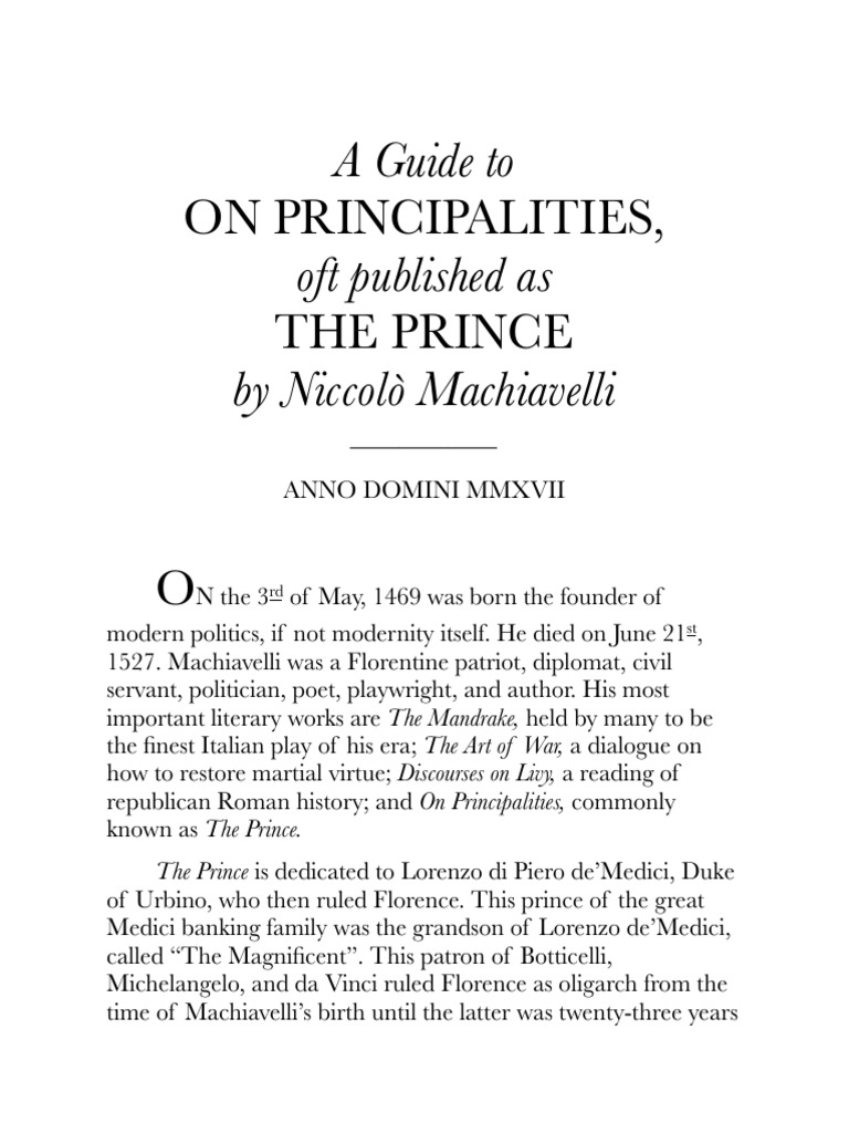A Guide To The Prince | PDF | Niccolò Machiavelli | The Prince