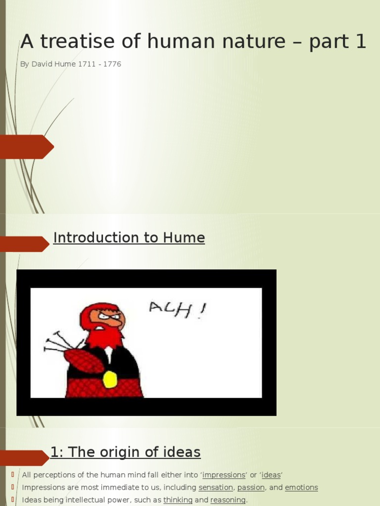 A Treatise of Human Nature - Part 1: by David Hume 1711 - 1776 | PDF ...