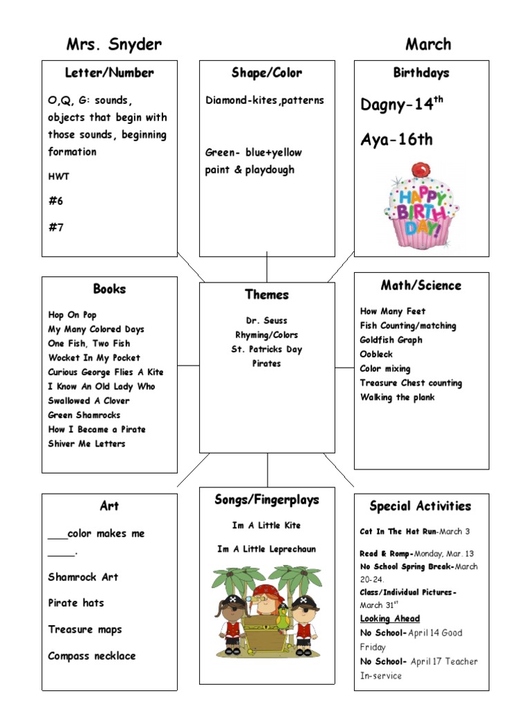 Monthly Curriculum March | PDF