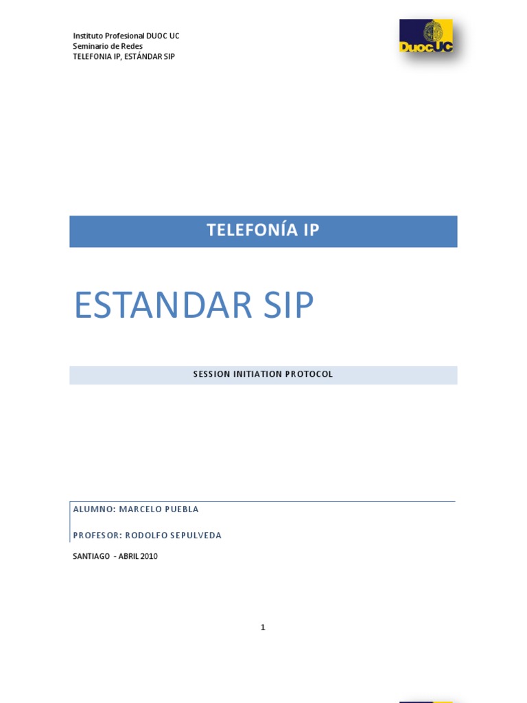 Protocolo SIP | PDF | protocolo de Iniciacion de Sesion | Voz sobre IP