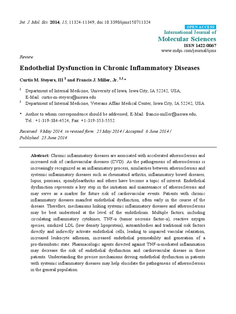 Endotel Disfungsi PDF | PDF | Inflammation | Inflammatory Bowel Disease