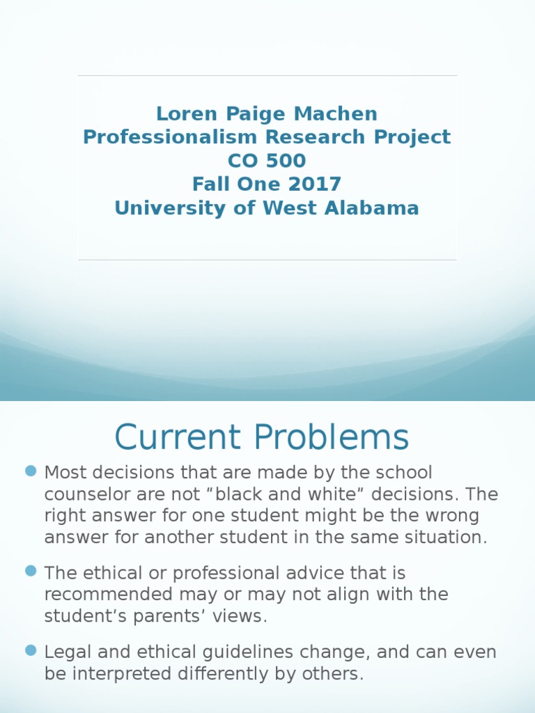 Machen Loren Professionalismresearch | PDF | School Counselor ...