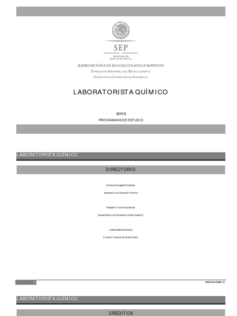 Laboratorista_Químico_pedgb | PDF | Laboratorios | Aprendizaje