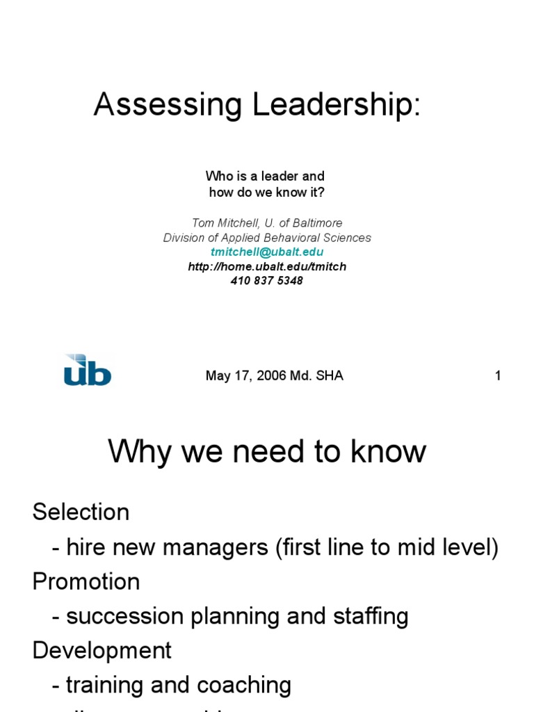 Assessing Leadership Presentation Sha | PDF | Psychological Evaluation ...