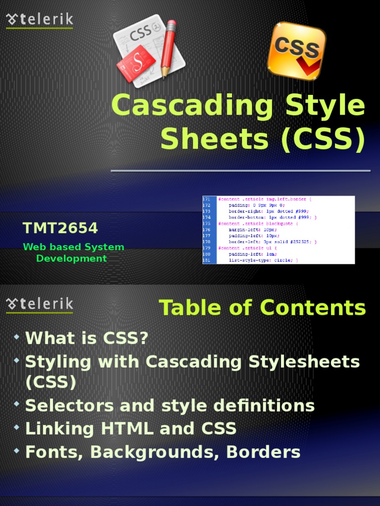 Cascading Style Sheets (CSS) : Web Based System Development | PDF | Cascading Style Sheets ...