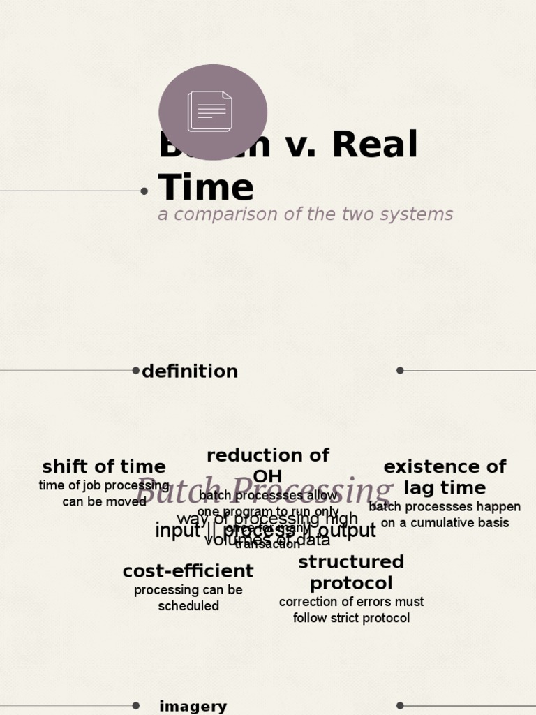 Batch Vs Real Time Processing | PDF | Color | Yellow Batch Vs Real Time Processing | PDF | Color | Yellow