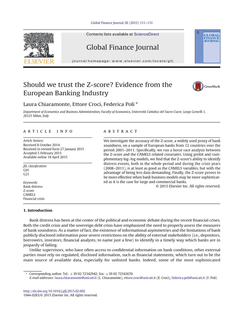 Global Finance Journal: Laura Chiaramonte, Ettore Croci, Federica Poli ...