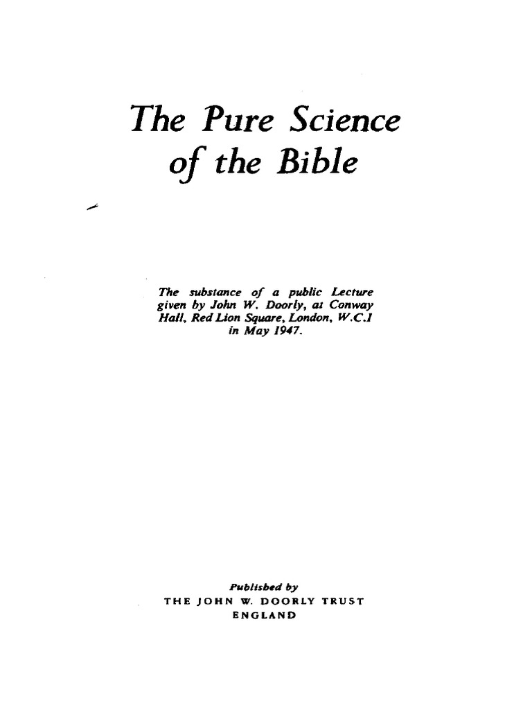 John Doorly's Scientific Bible Lecture | PDF | Genesis Creation ...