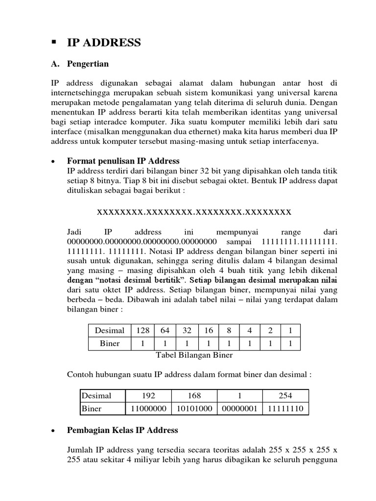 Ip Address Versi 4 | PDF