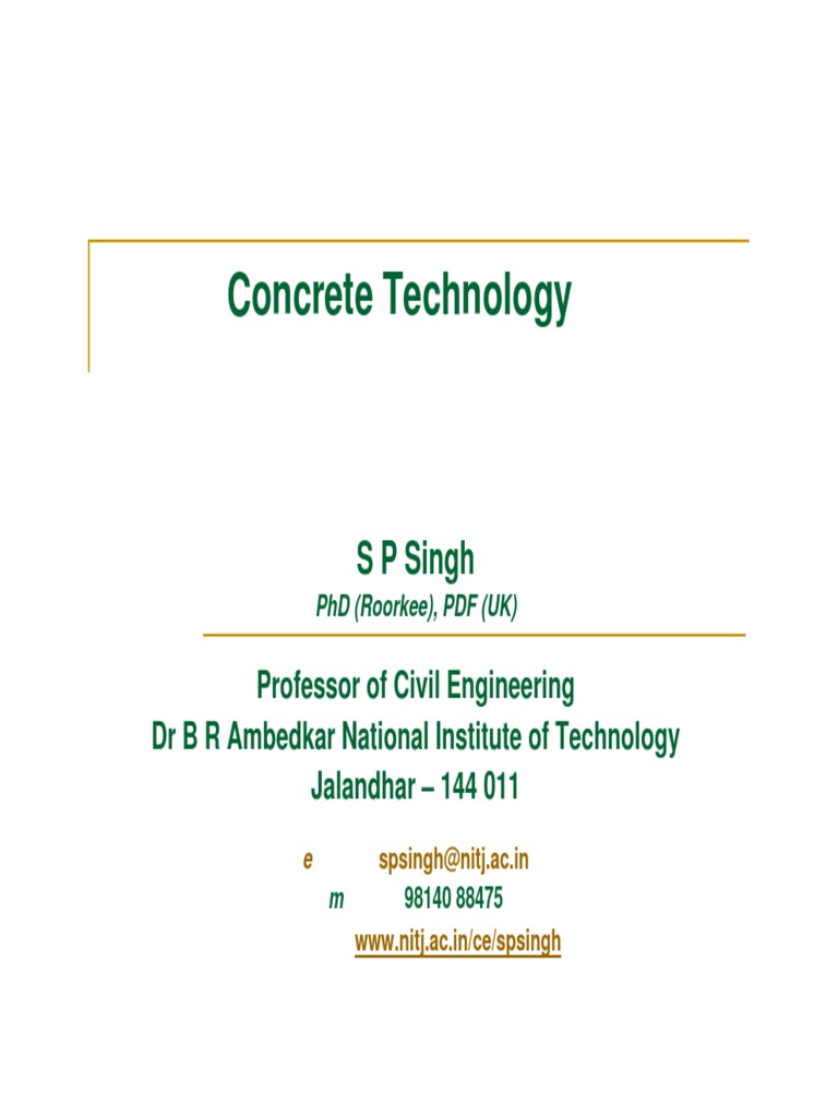 Concrete Technology | PDF | Rock (Geology) | Concrete