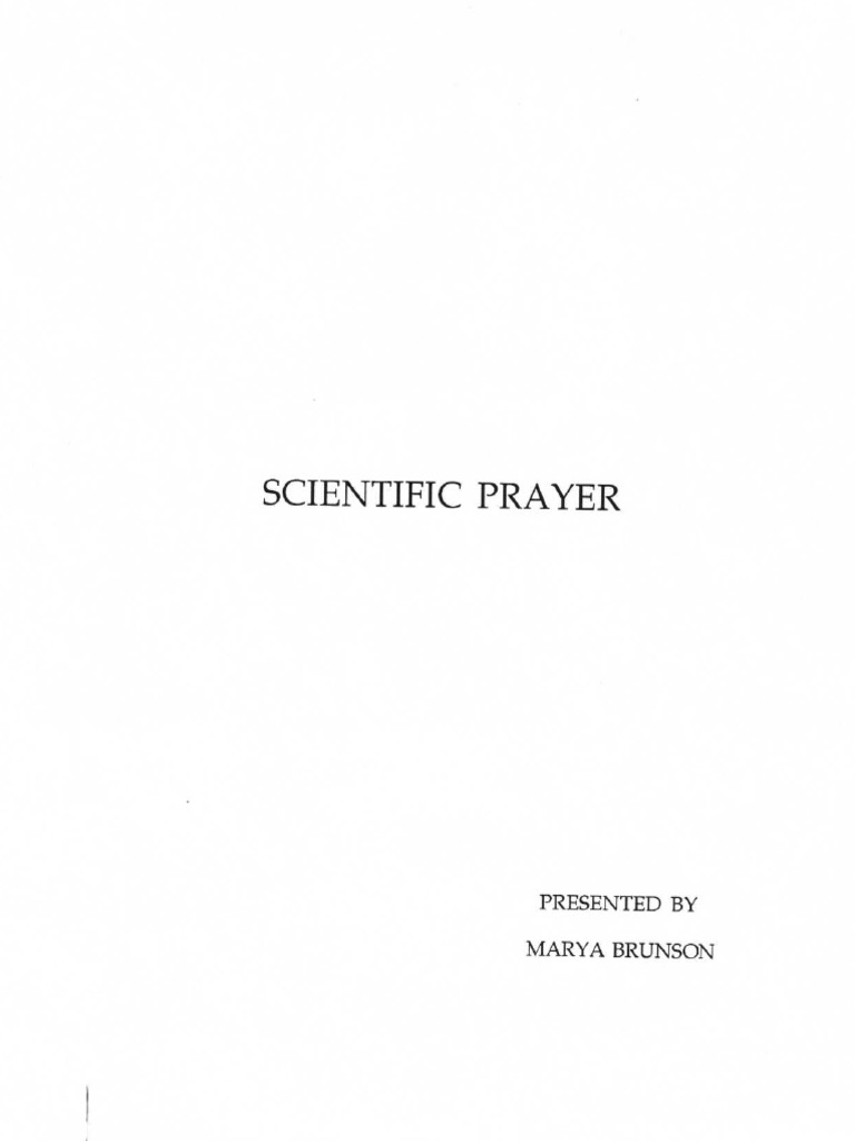 4 Scientific Prayer Exercises+principle 12pgs Marya Brunson 1986 | PDF ...